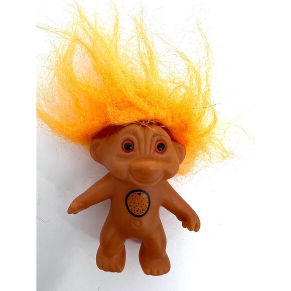 Russ | Toys | Vintage Lucky Troll Doll Yellow Hair Gold Eyes Orange ...
